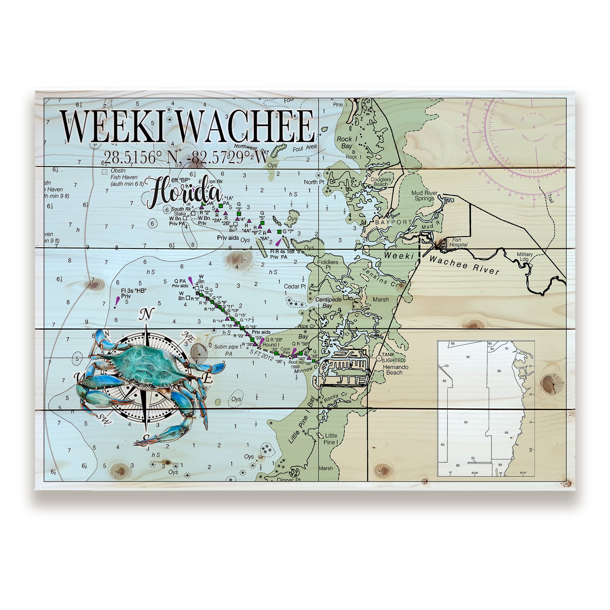 Mapa De Weeki Wachee, Florida