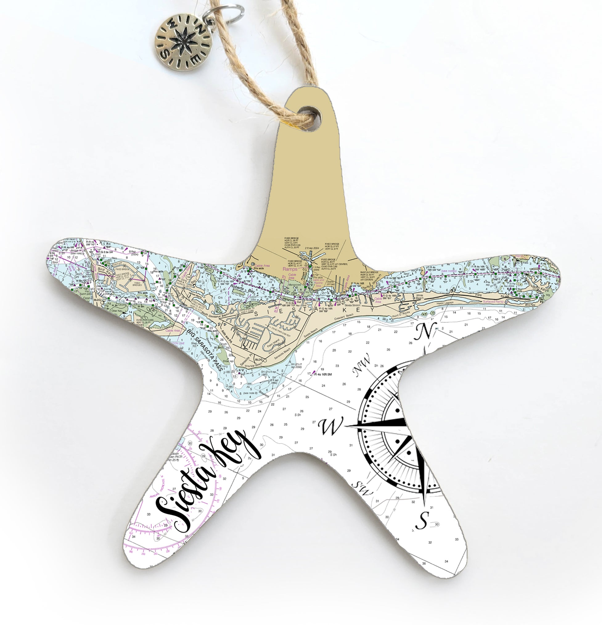 Siesta Key, FL Shaped Wood Map Souvenir Ornaments-Various Shapes – MapMom