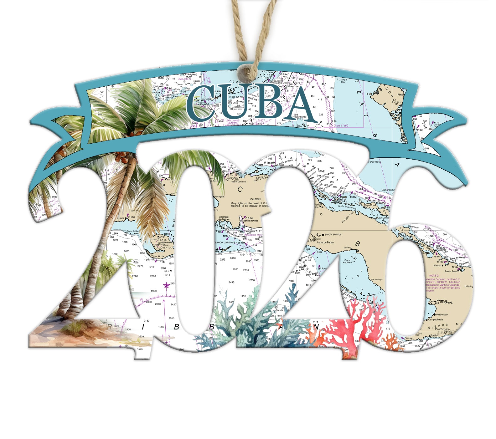 Cuba Year Shaped Wood Art Map Souvenir Ornament – MapMom