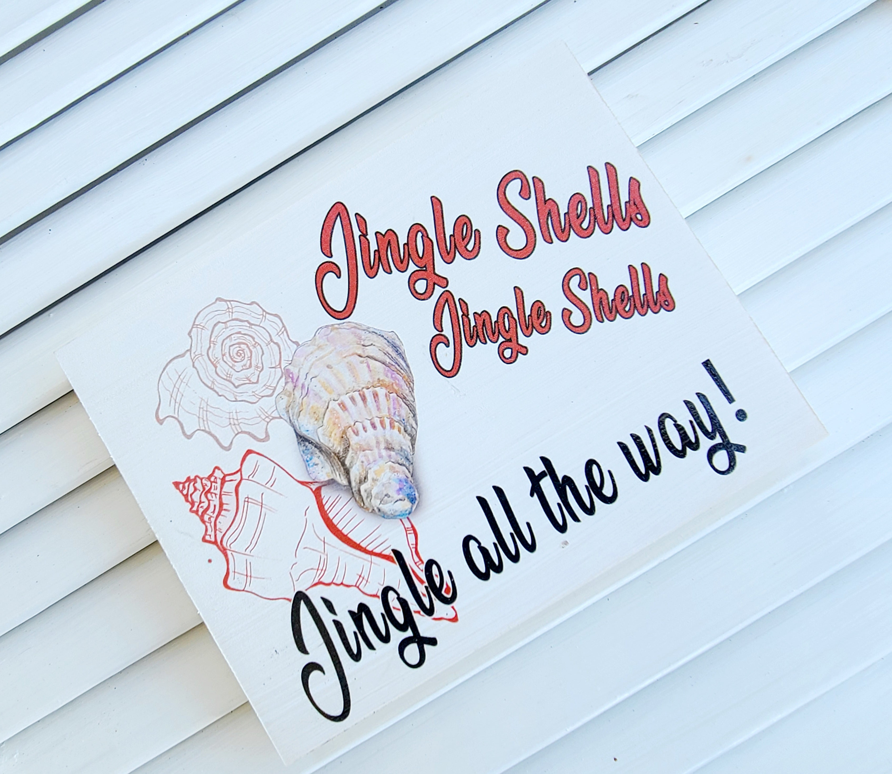 5x7 Jingle Shells Wood Artwork – MapMom