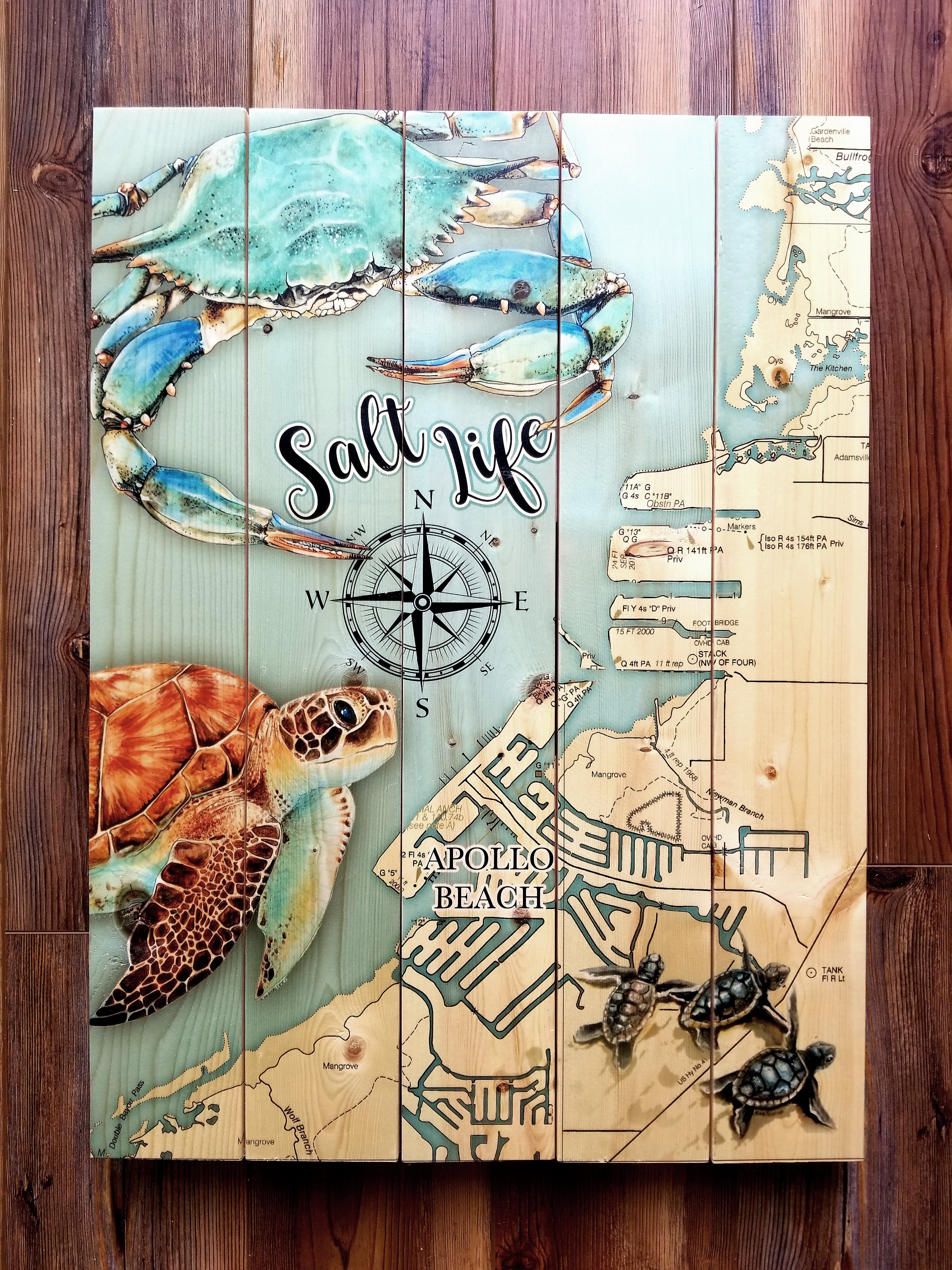 Apollo Beach, FL Salt Life Pallet Map – MapMom