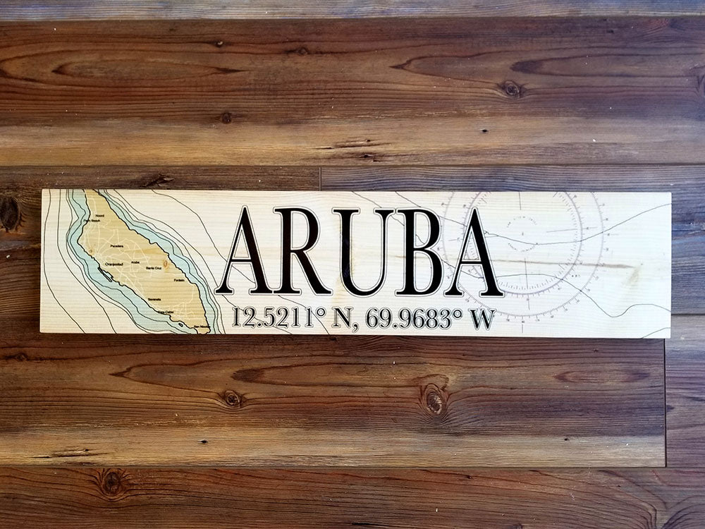 Aruba Caribbean Coordinate Sign – MapMom