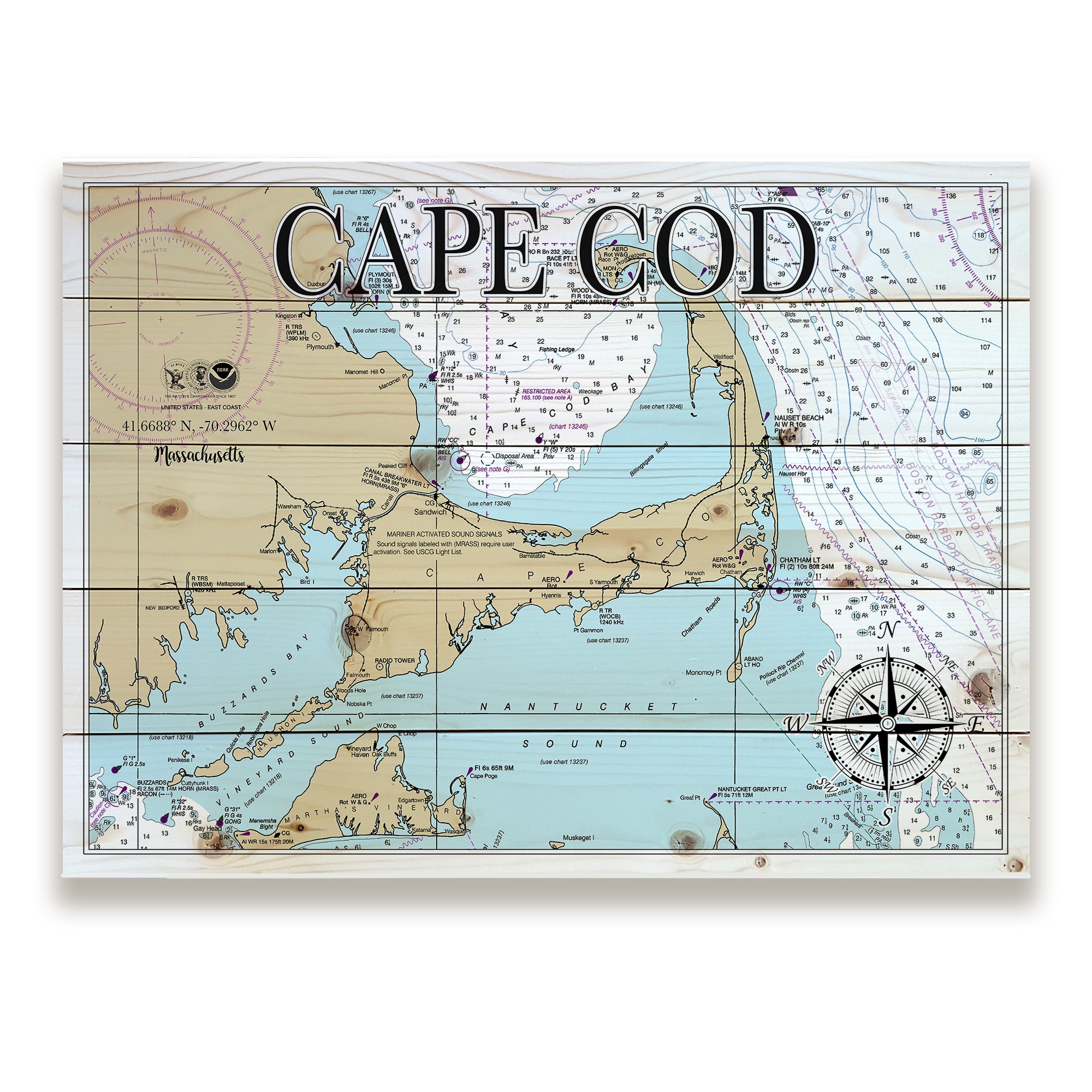 Cape Cod Island, MA Pallet Map – MapMom