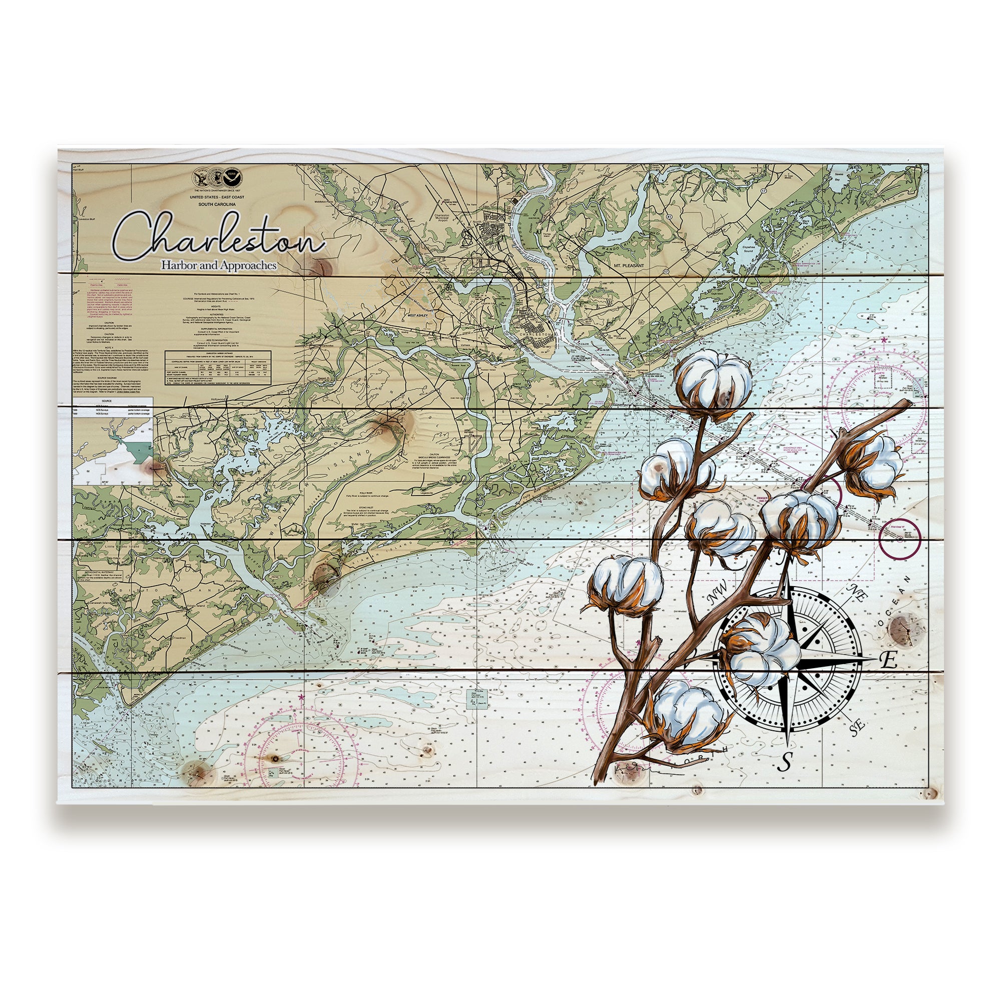 Charleston, SC - Cotton Pallet Map – MapMom