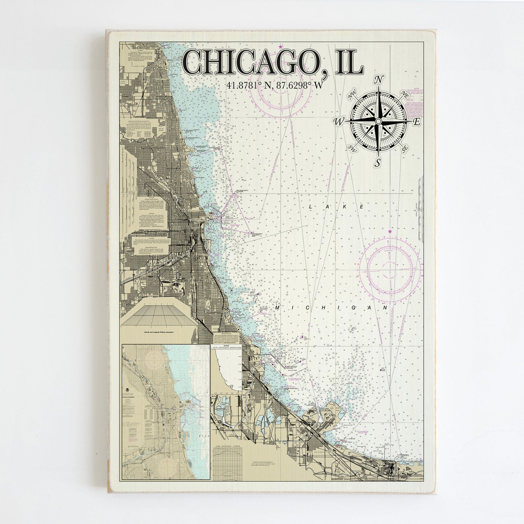 Chicago, IL Plank Map 2 – MapMom