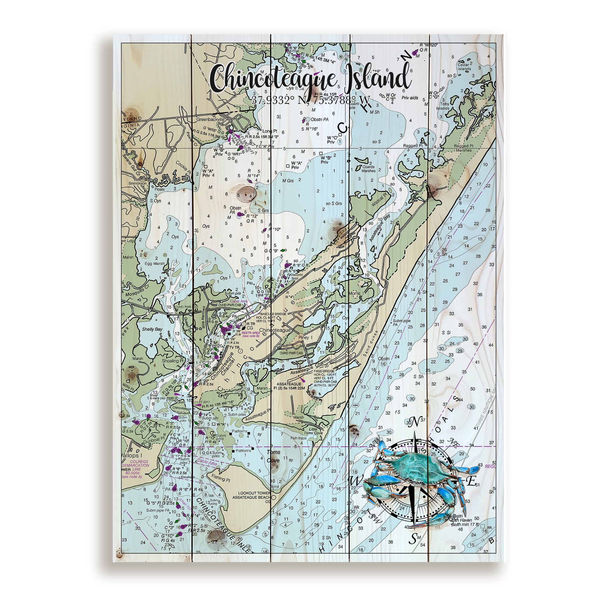 Chincoteague Island, VA Pallet Map – MapMom