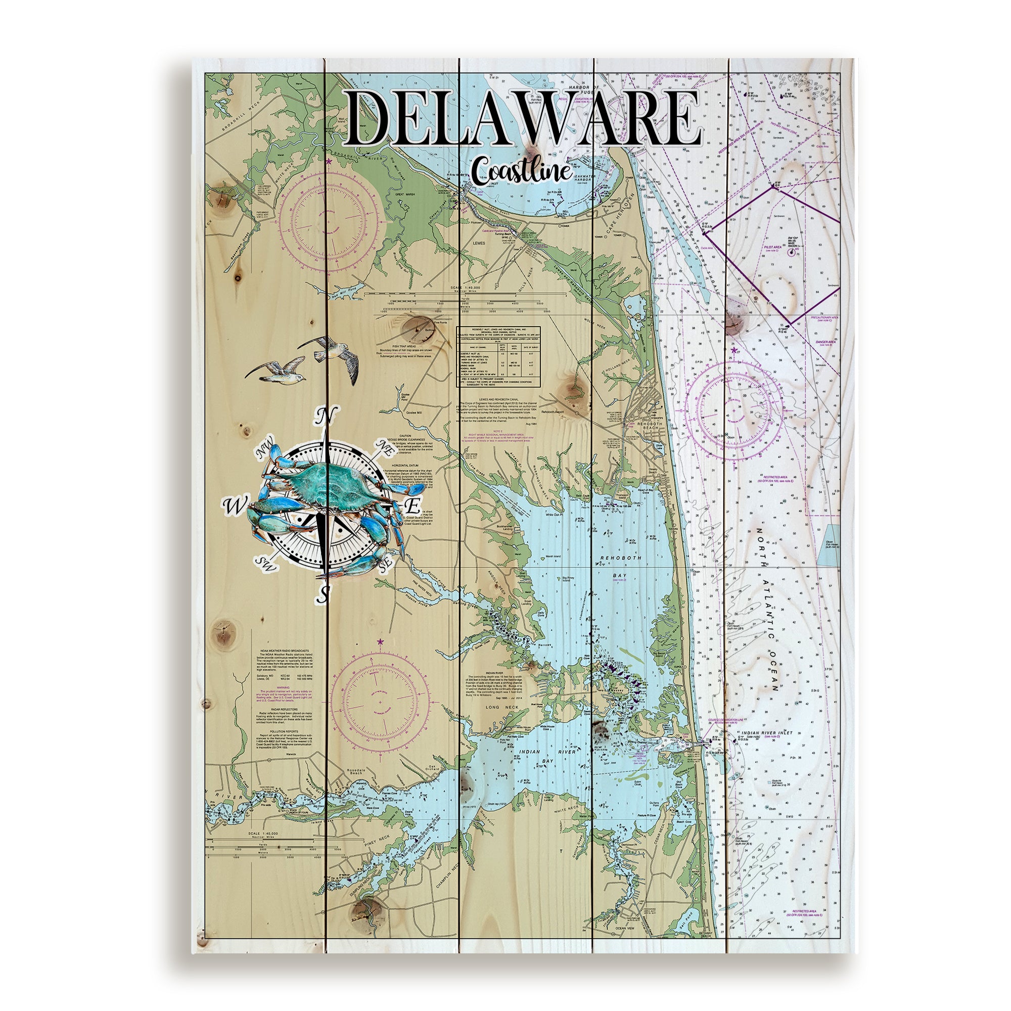 Delaware Coastline, DE Pallet Map – MapMom