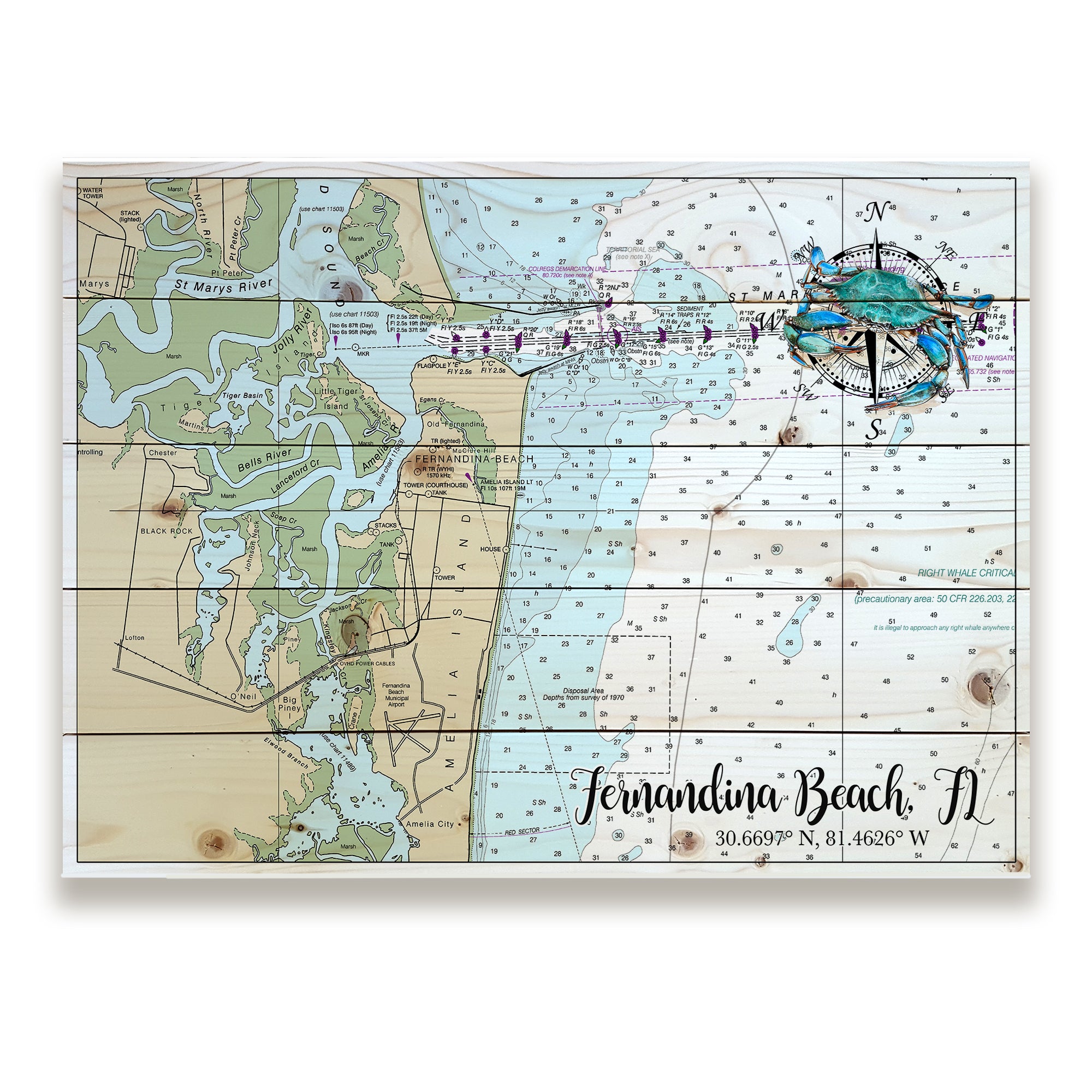 Fernandina Beach Fl Map Fernandina Beach Map Print, Fernandina Beach