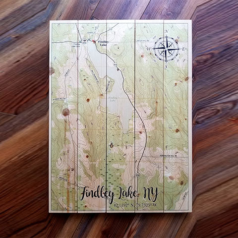 Findley Lake, NY Pallet Map – MapMom