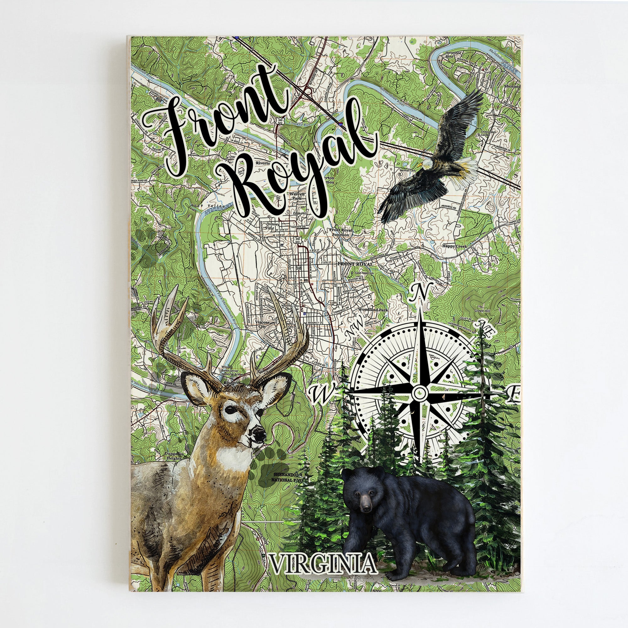 Front Royal Life, VA Plank Map – MapMom