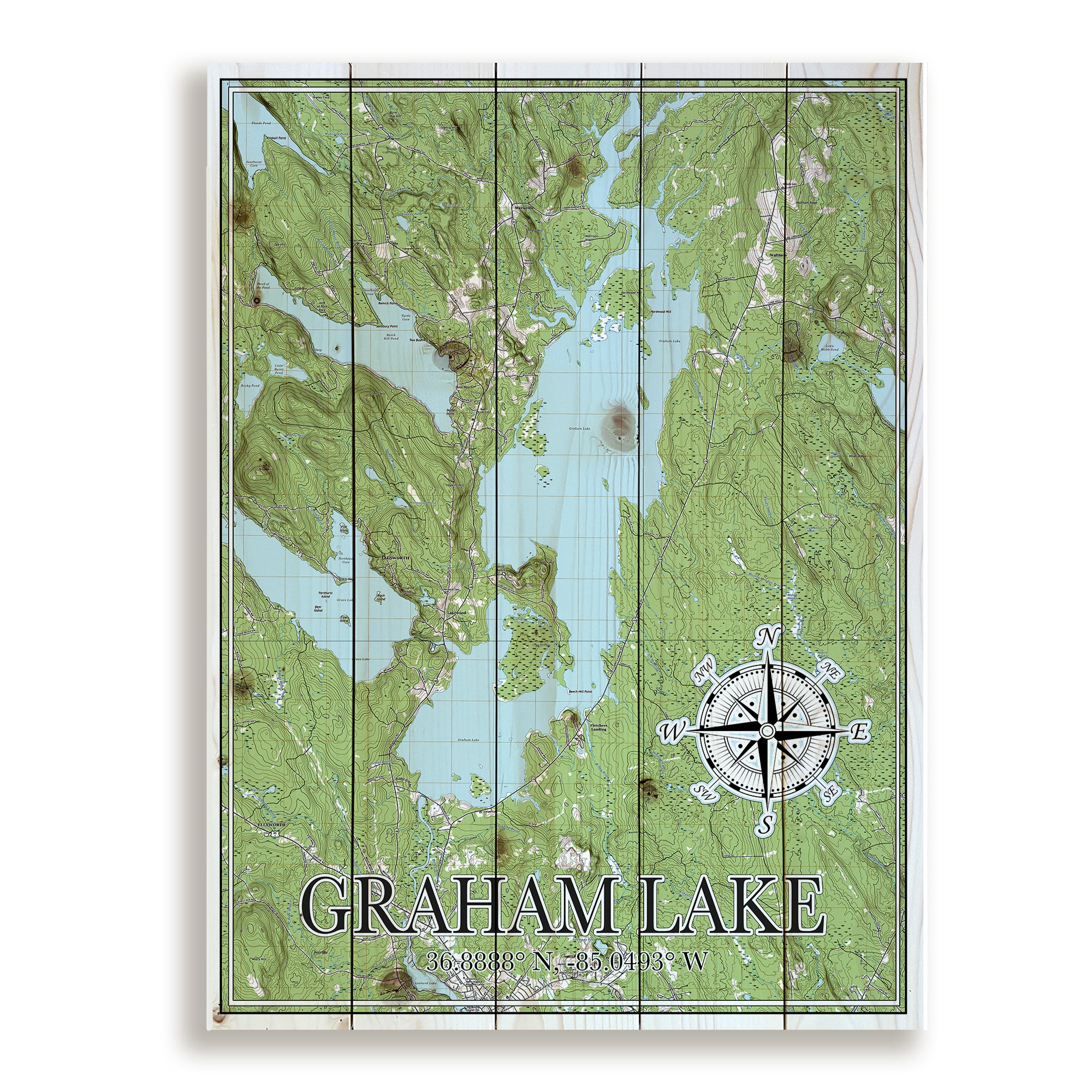 Graham Lake, ME Pallet Map – MapMom