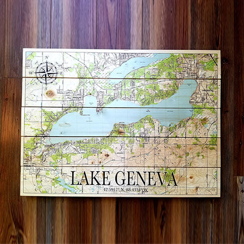 Lake Geneva, WI Pallet Map – MapMom