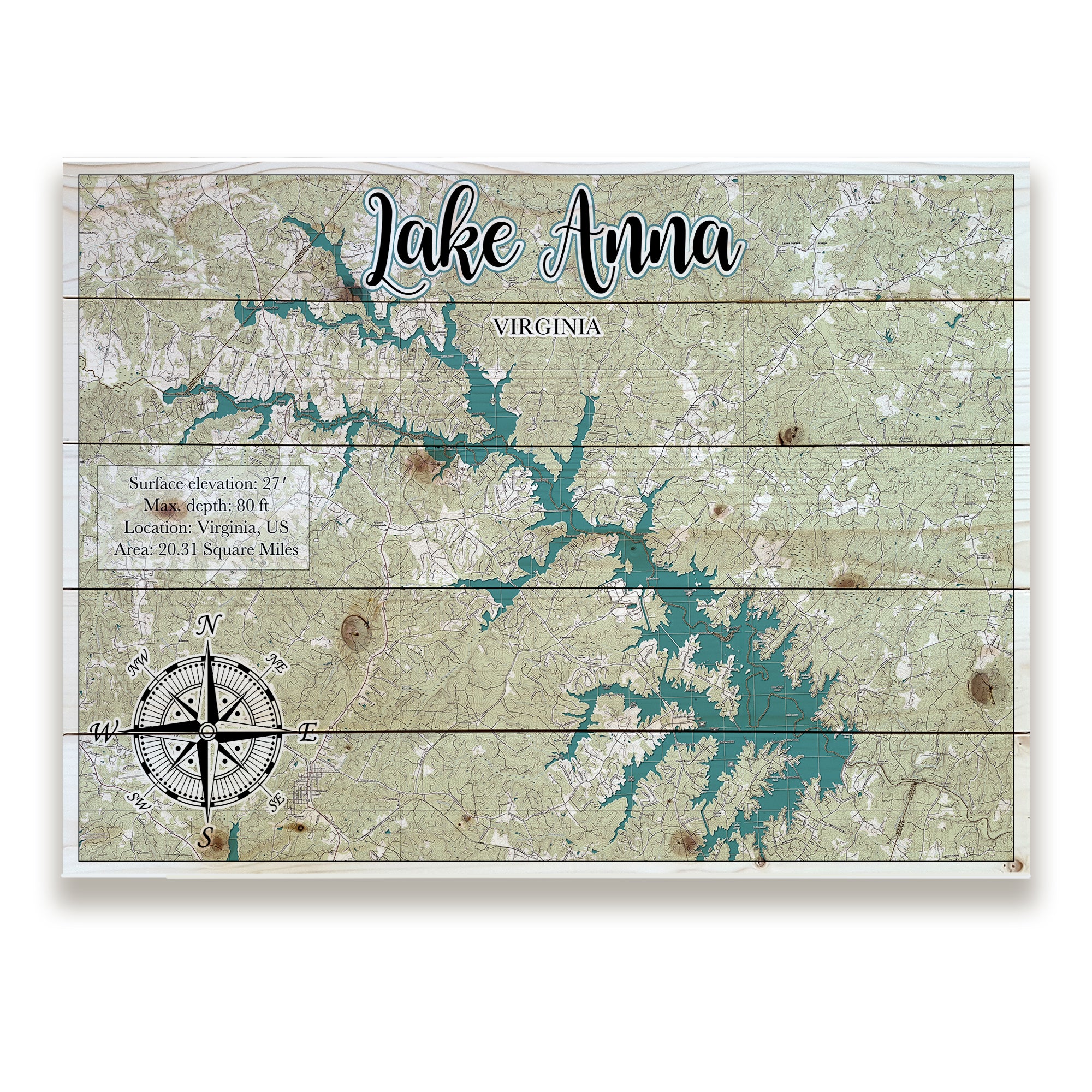 Lake Anna, VA Pallet Map – MapMom