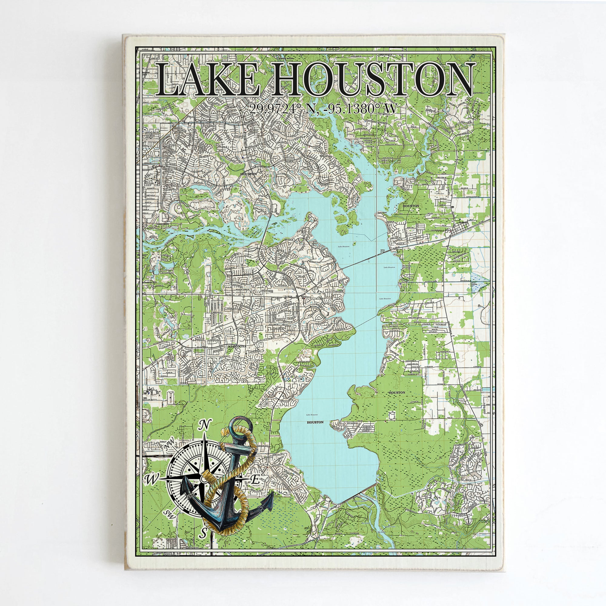 Lake Houston, TX Anchor Plank Map – MapMom