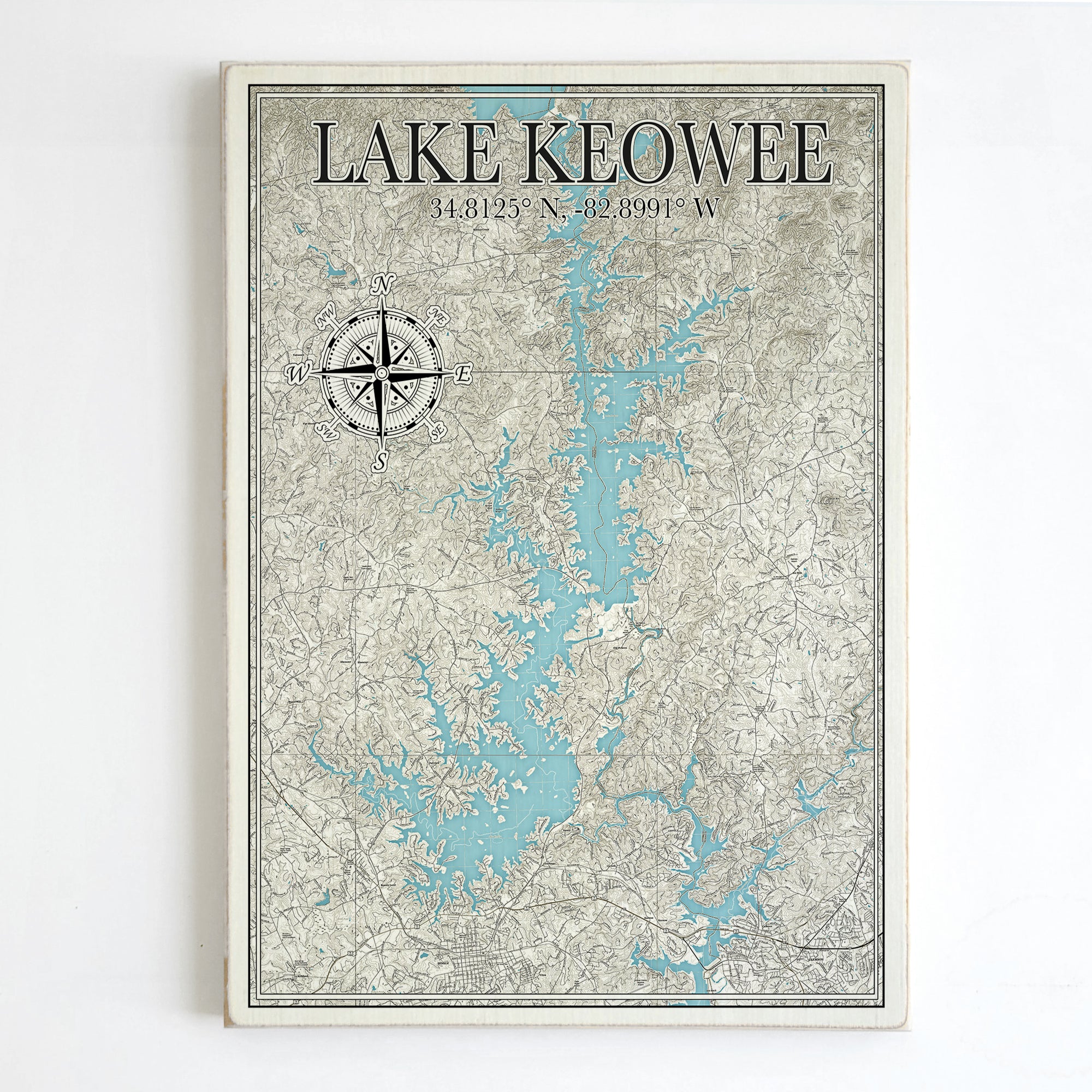 Lake Keowee, SC Plank Map – MapMom