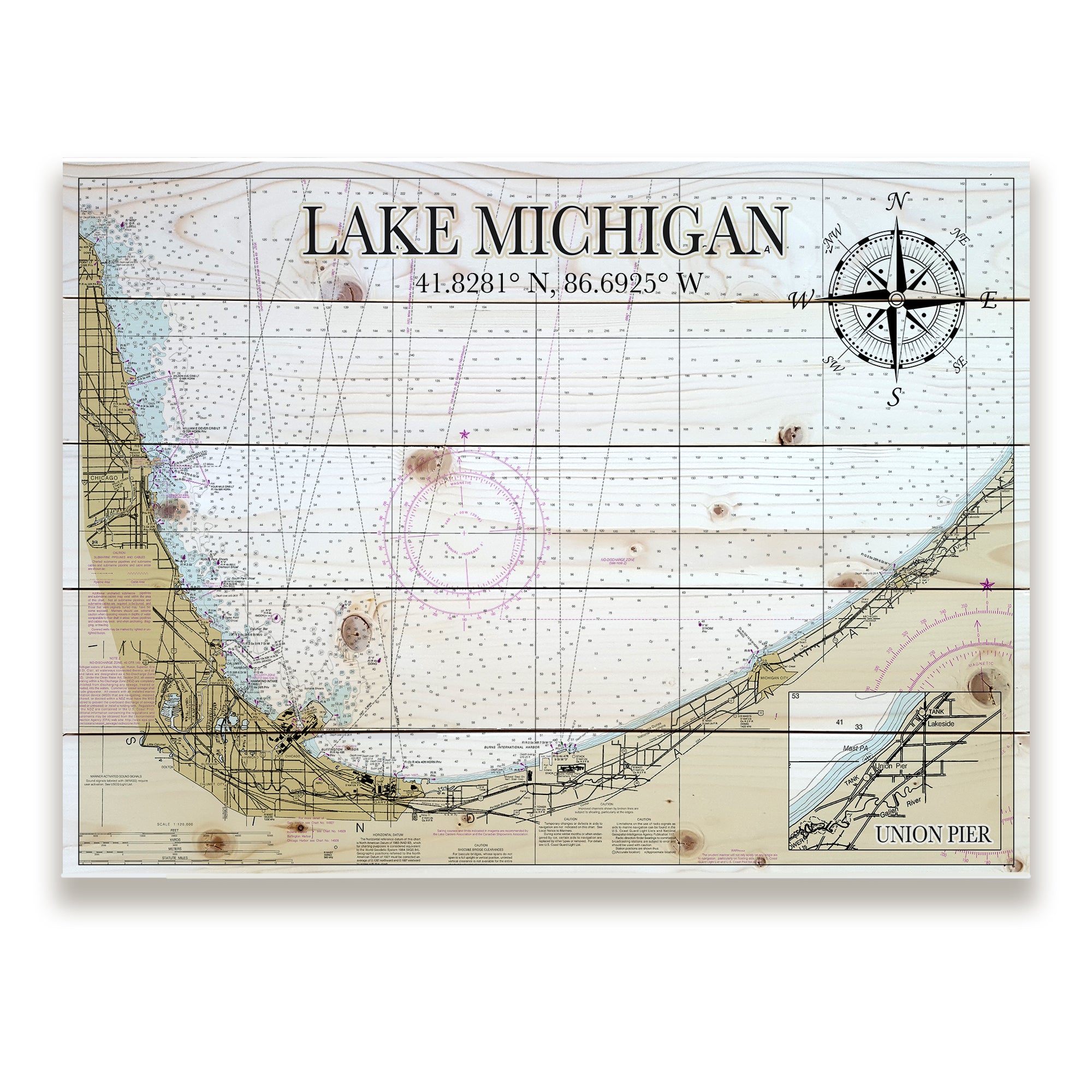 Lake Michigan Pallet Map – MapMom