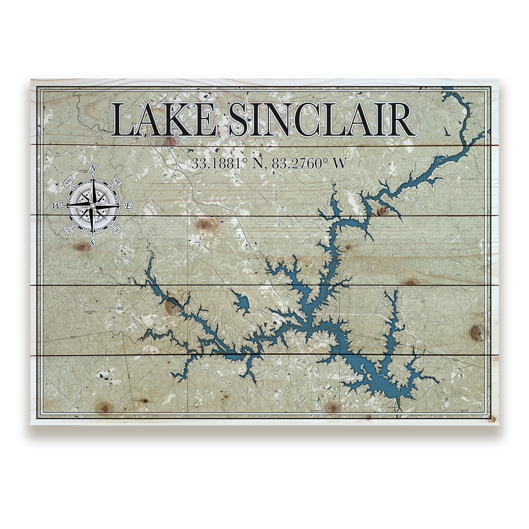 Lake Sinclair, GA Pallet Map – MapMom