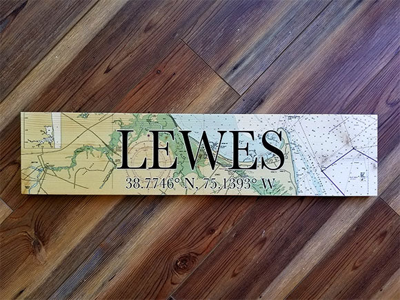 Lewes, DE Coordinate Sign – MapMom