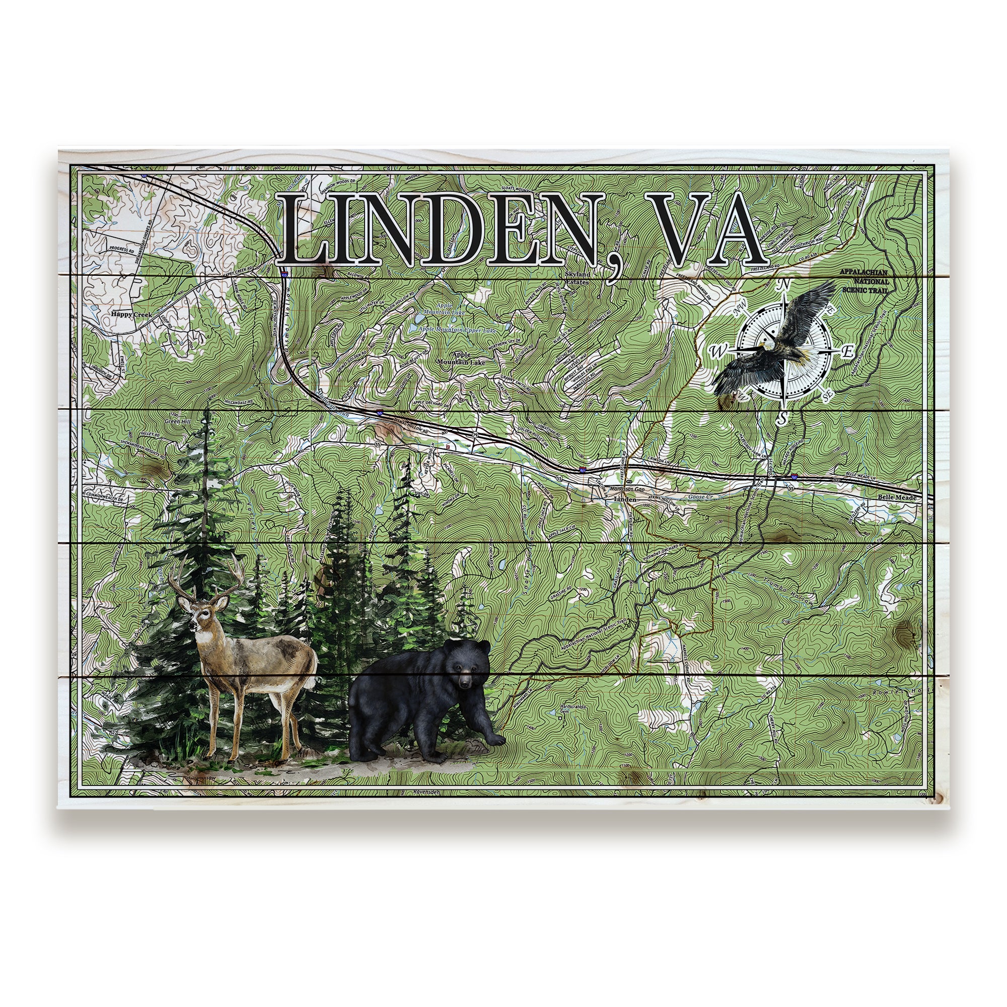 Linden, VA- Wild Life Pallet Map – MapMom