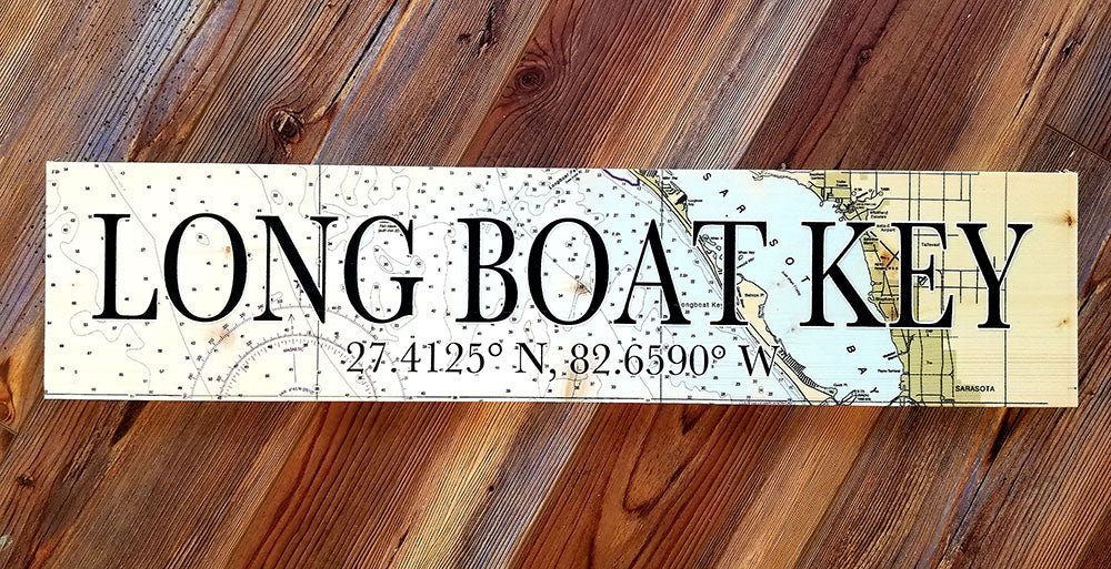 Long Boat Key, FL Coordinate Sign – MapMom