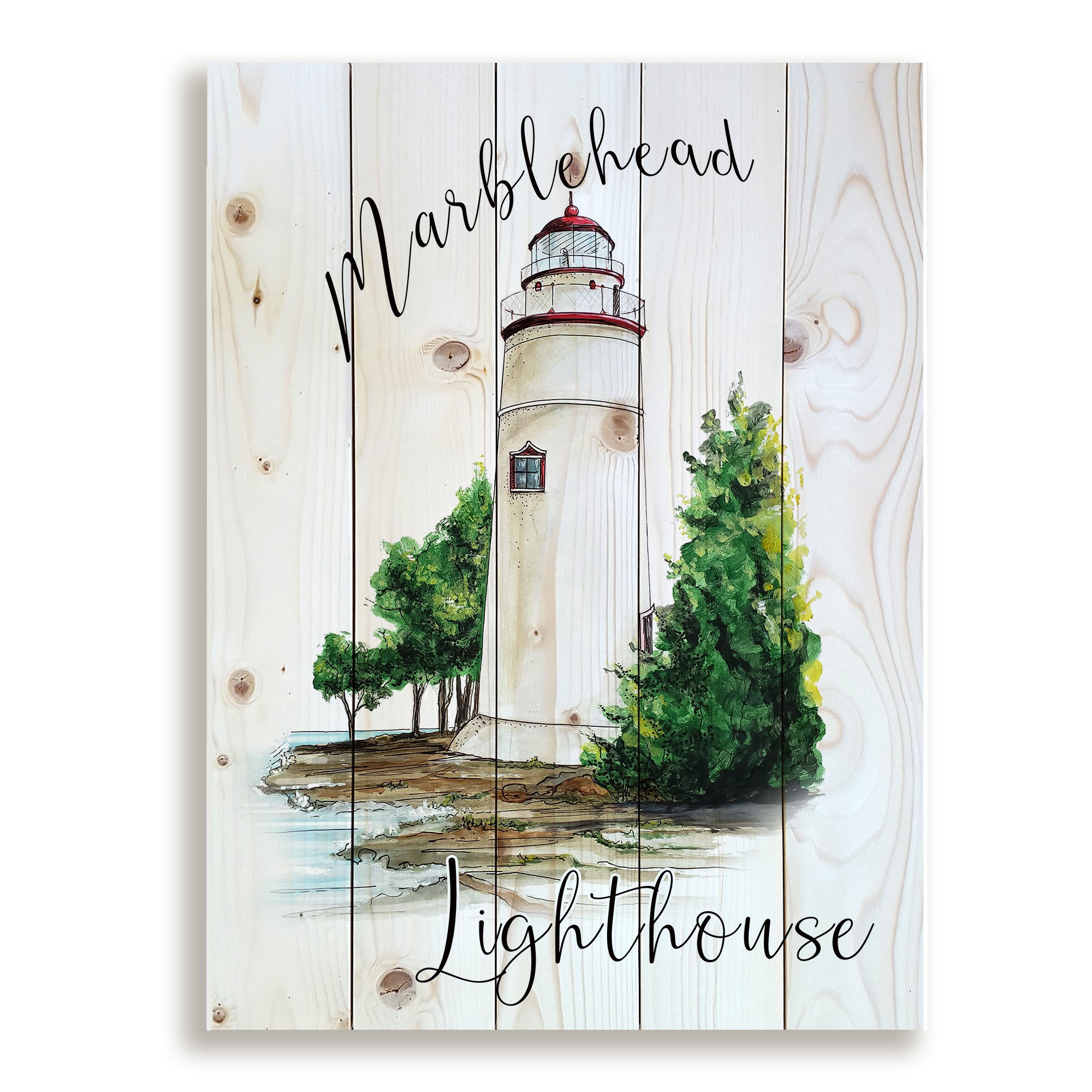 Marblehead, OH - Lighthouse Pallet Map – MapMom