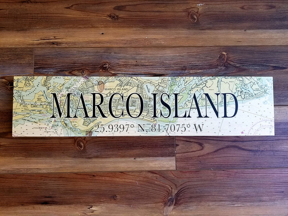 Marco Island, FL Coordinate Sign – MapMom