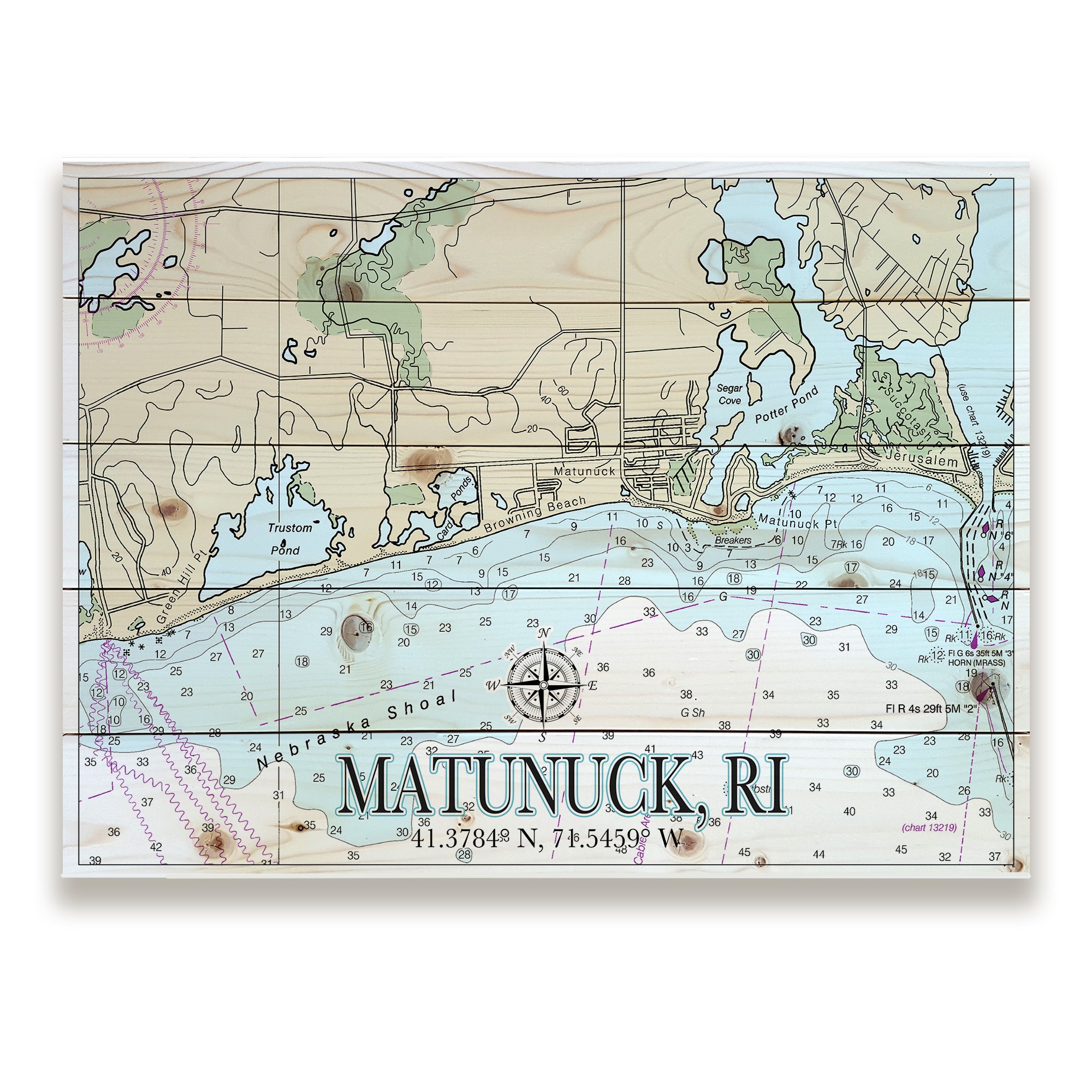 Matunuck, RI Plank Map – MapMom