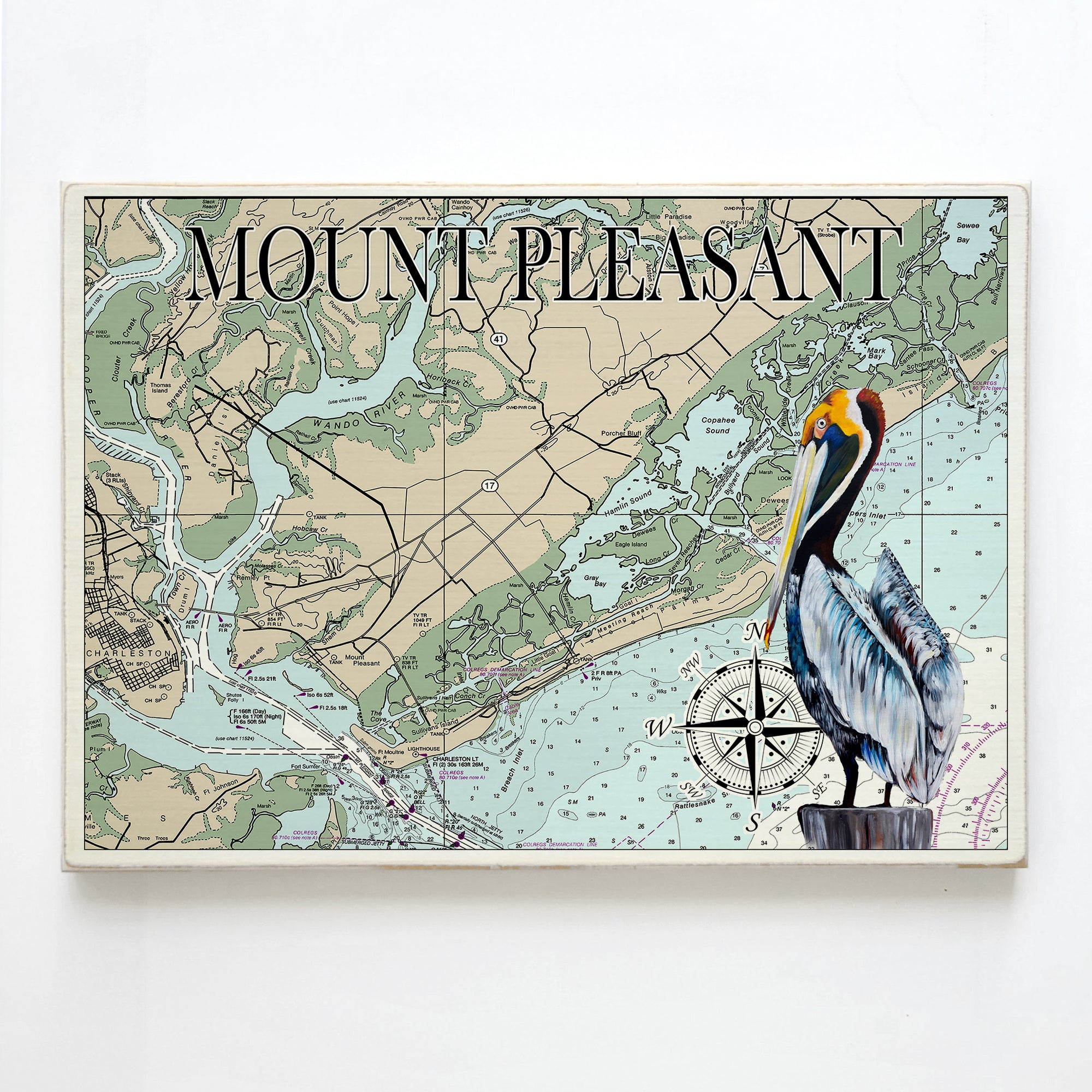 Mount Pleasant, SC Pelican Plank Map – MapMom