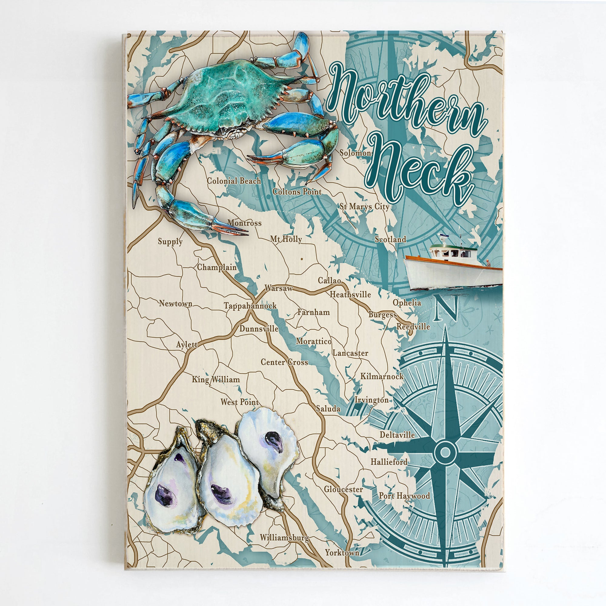 Northern Neck, VA Oyster Plank Map – MapMom