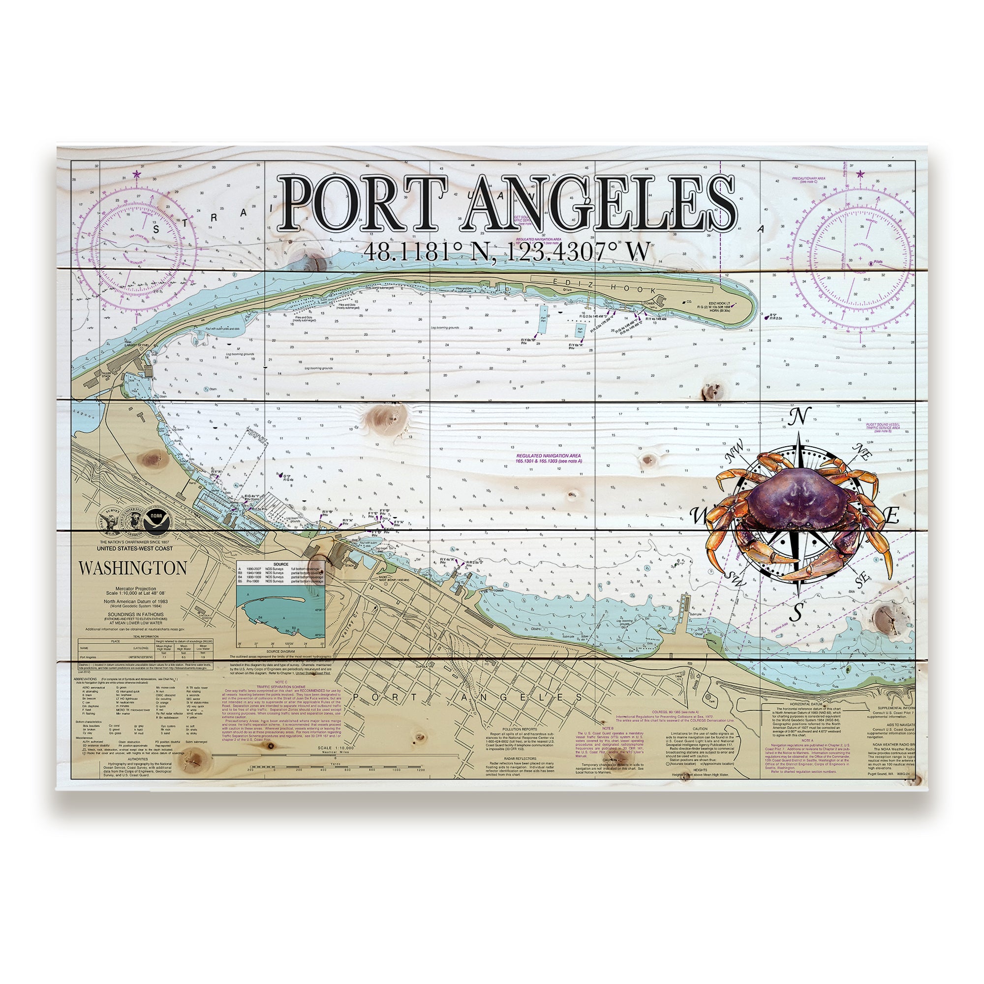 Port Angeles, WA -Crab Pallet Map – MapMom
