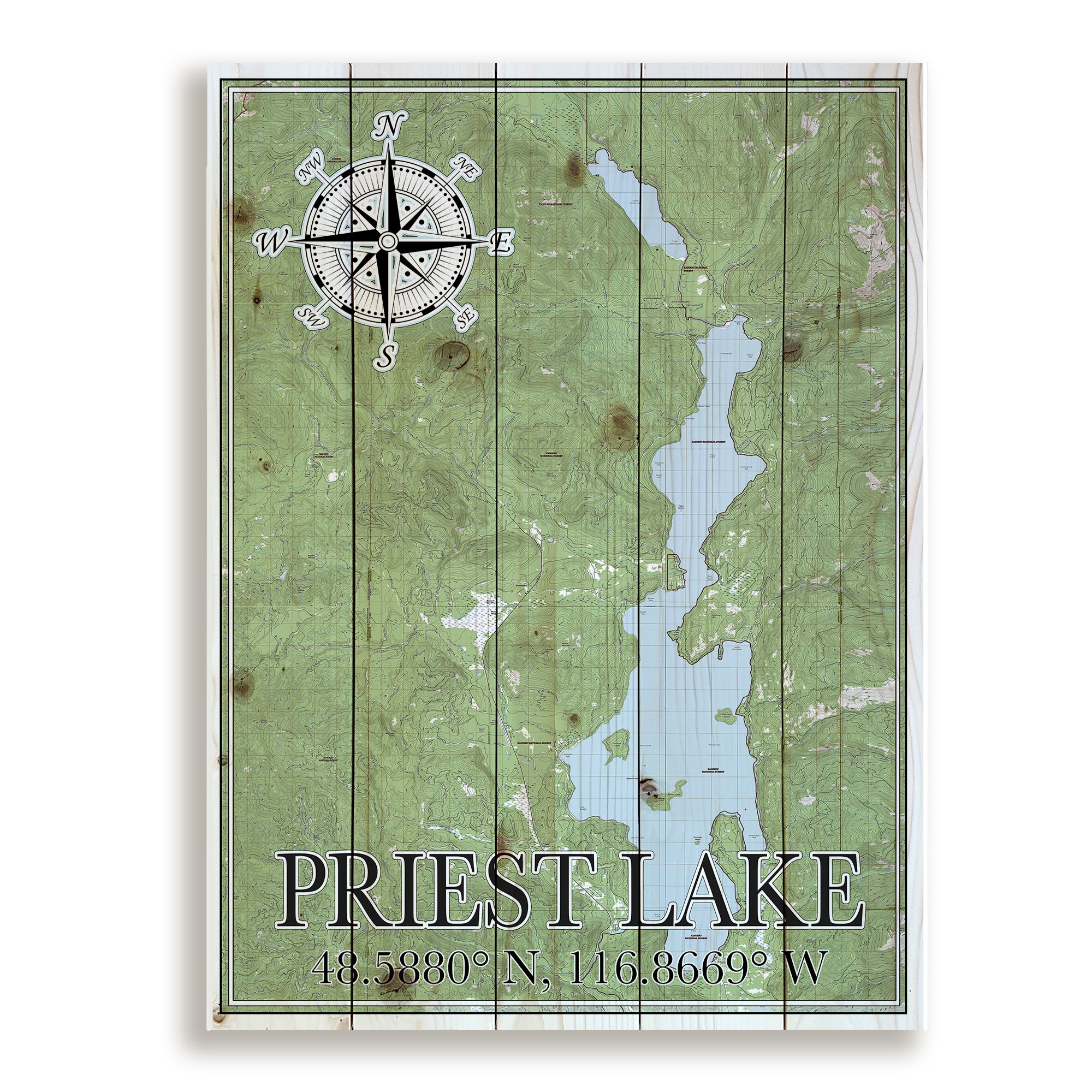 Priest Lake, ID Pallet Map – MapMom
