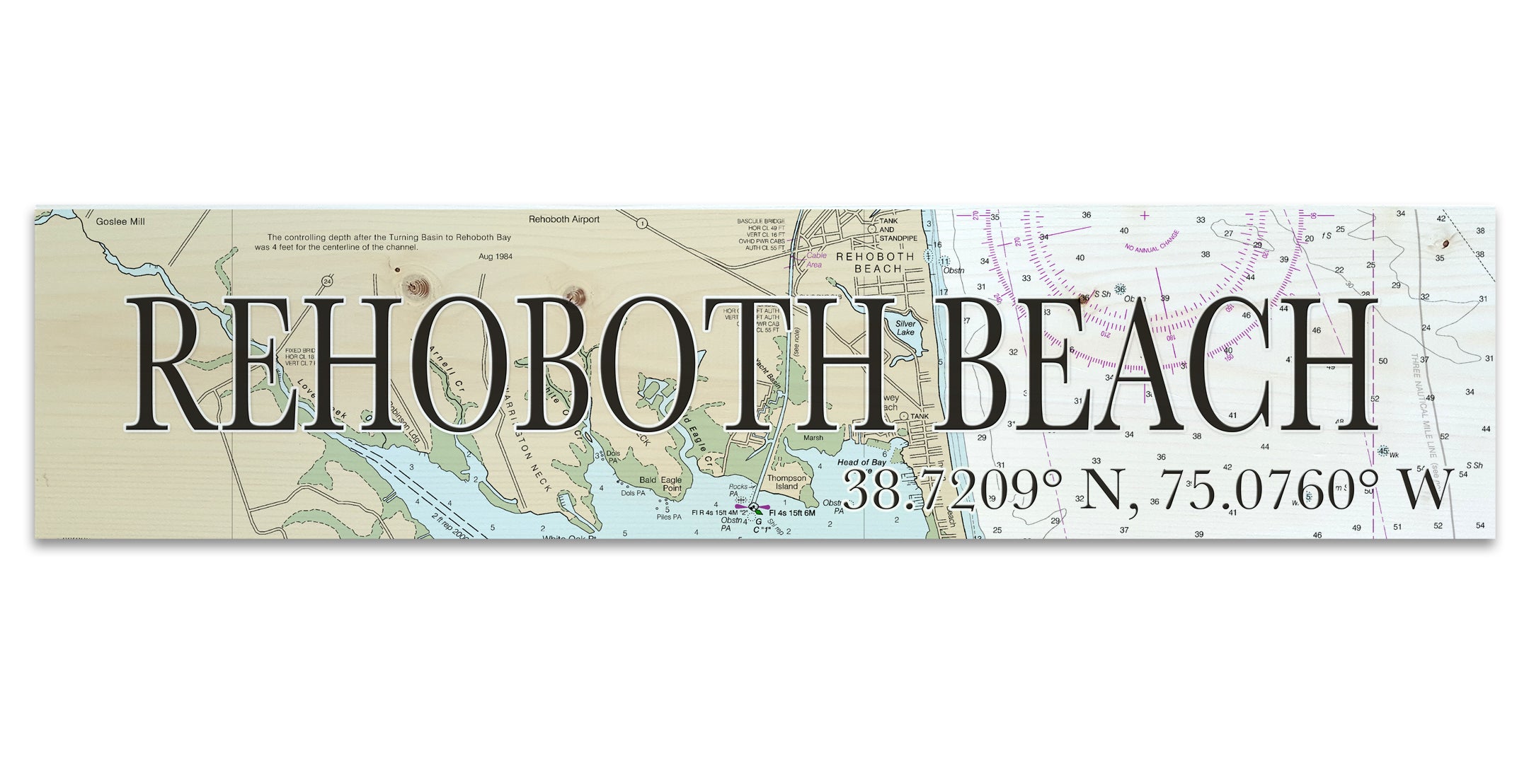 Rehoboth Beach, DE Coordinate Sign – MapMom