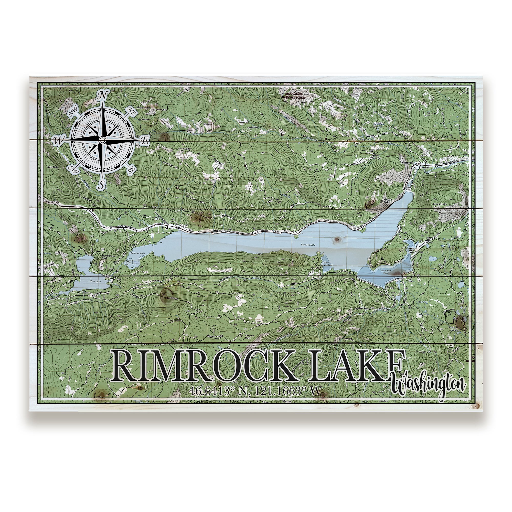 Rimrock Lake, WA- Pallet Map – MapMom