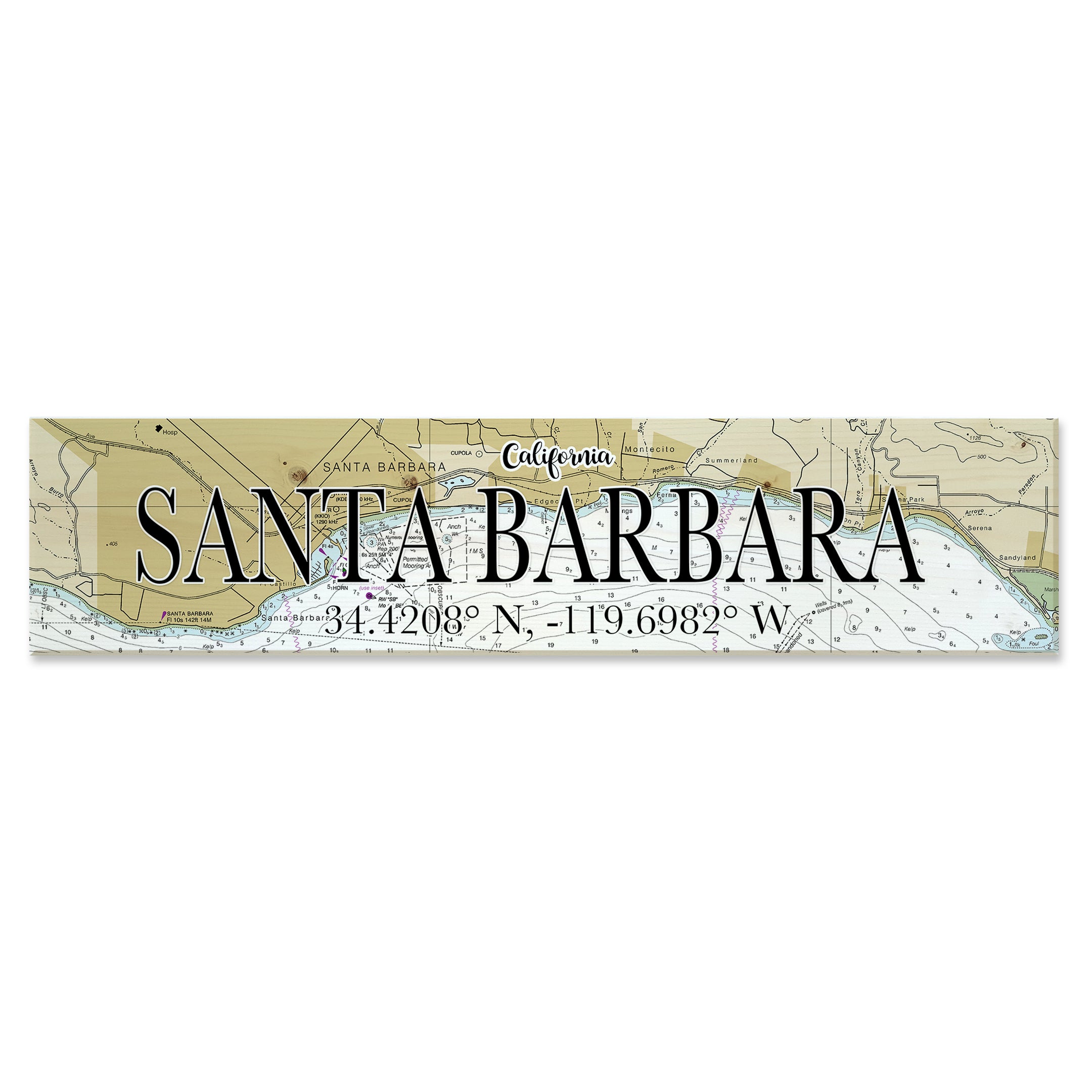 Santa Barbara, CA Coordinate Sign – MapMom