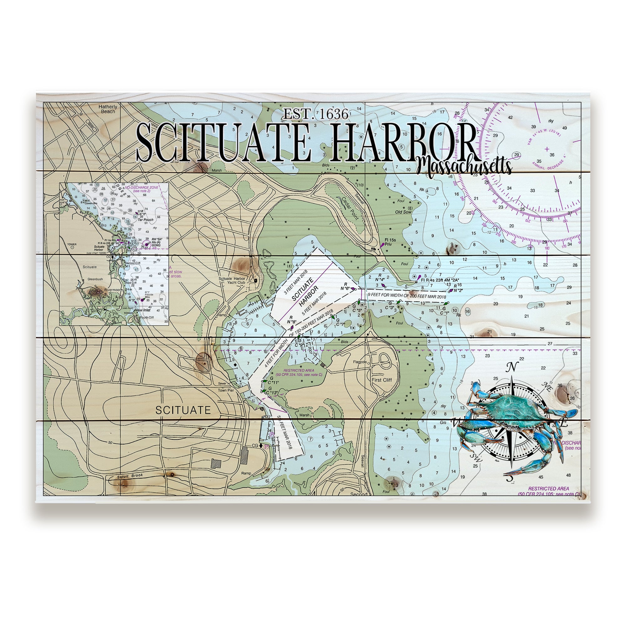 Scituate Harbor, MA Pallet Map – MapMom