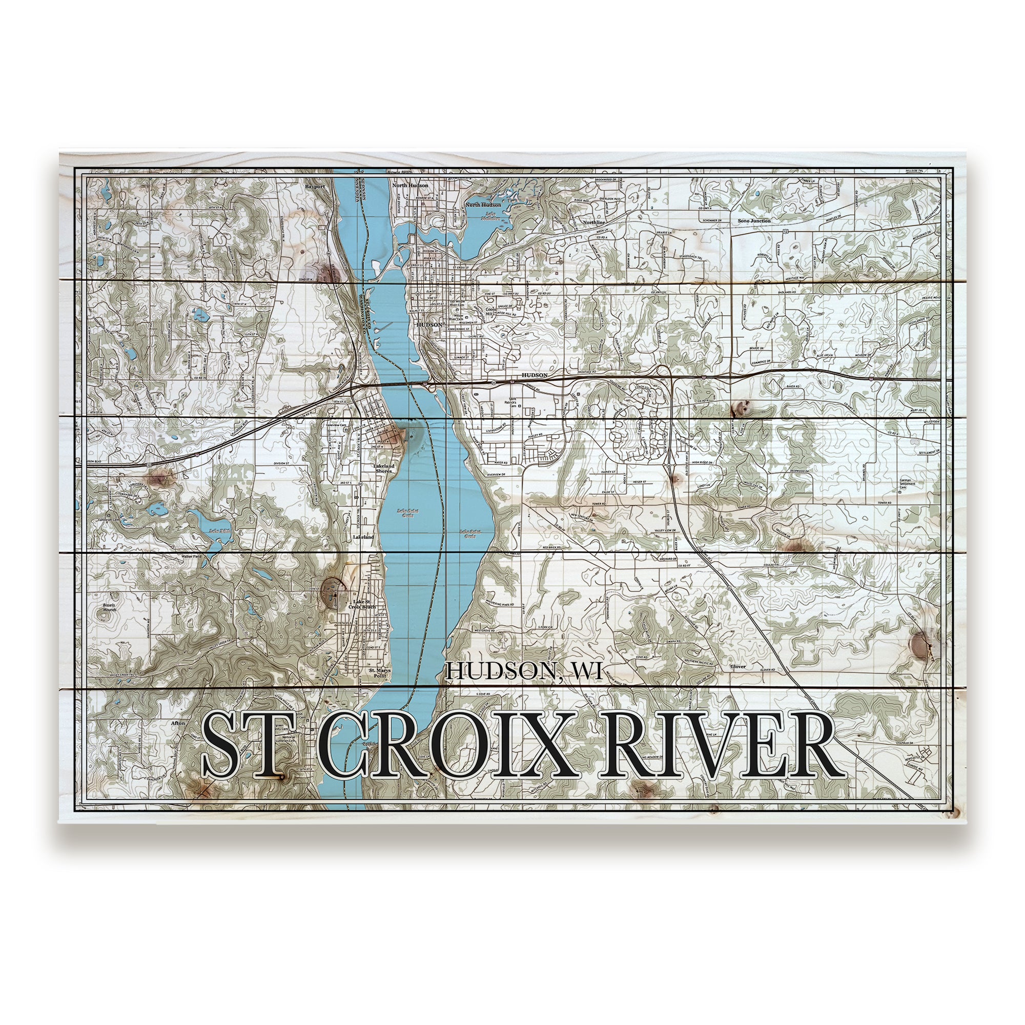 St Croix River, WI Pallet Map – MapMom