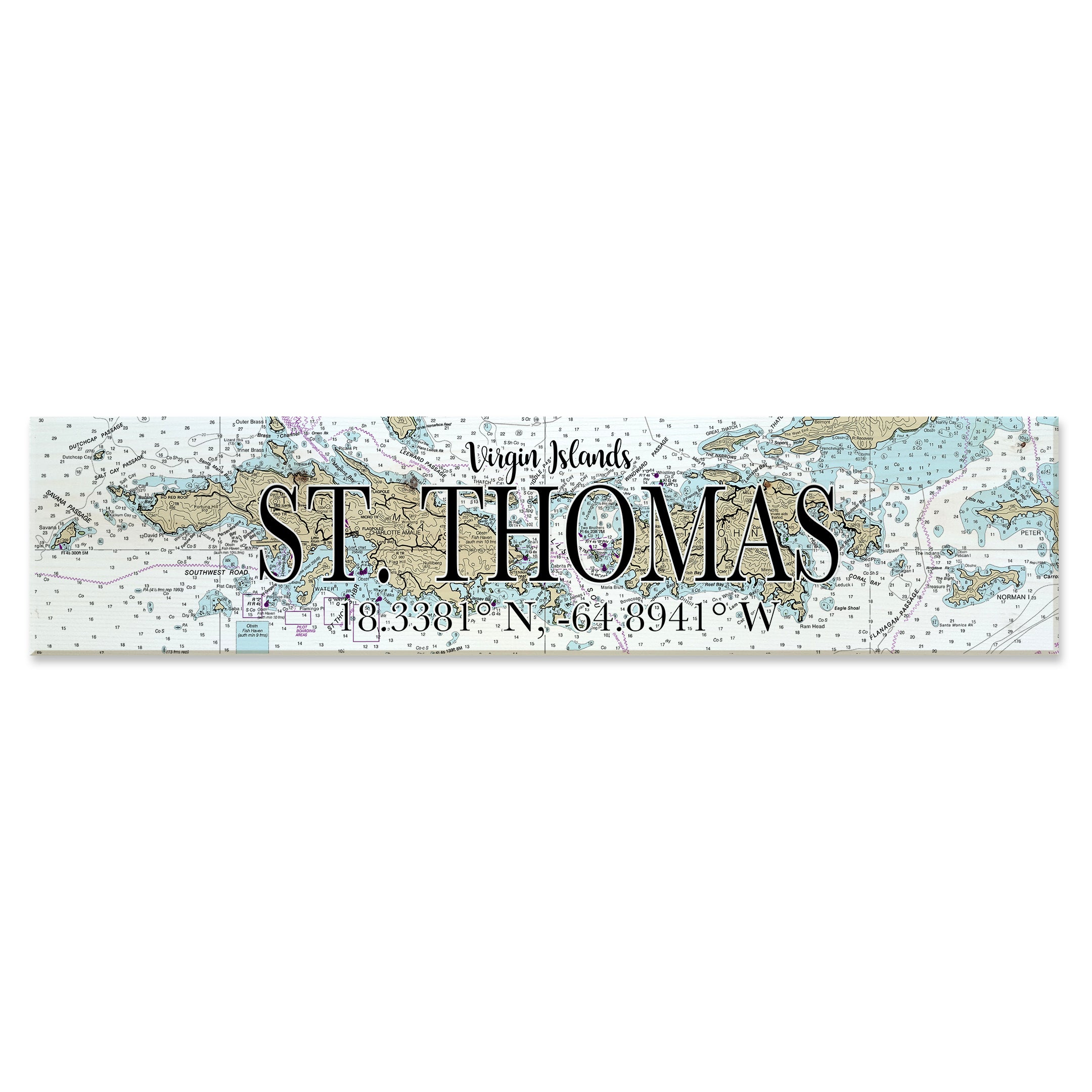St. Thomas, US Virgin Islands Coordinate Sign – MapMom
