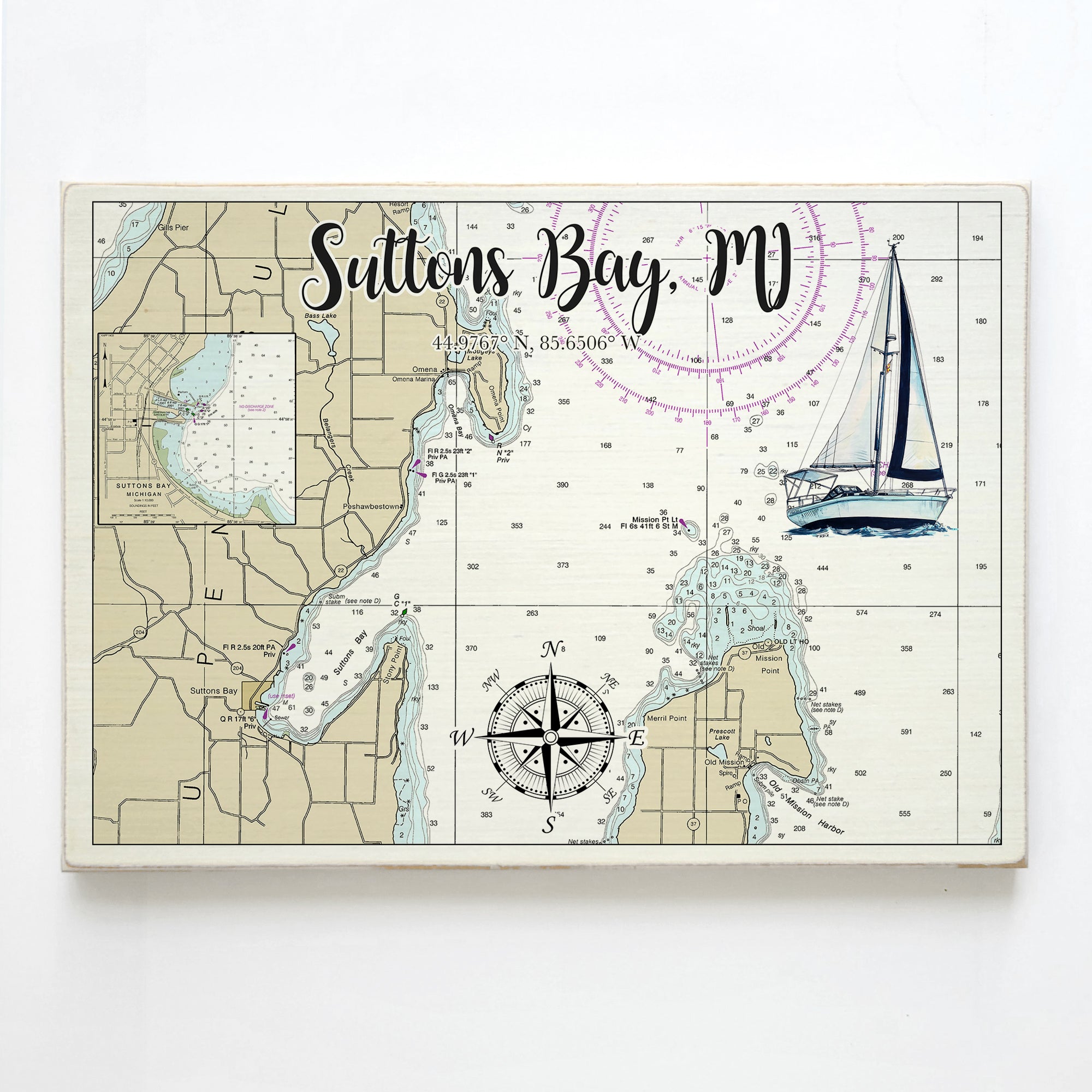 Suttons Bay, MI Plank – MapMom