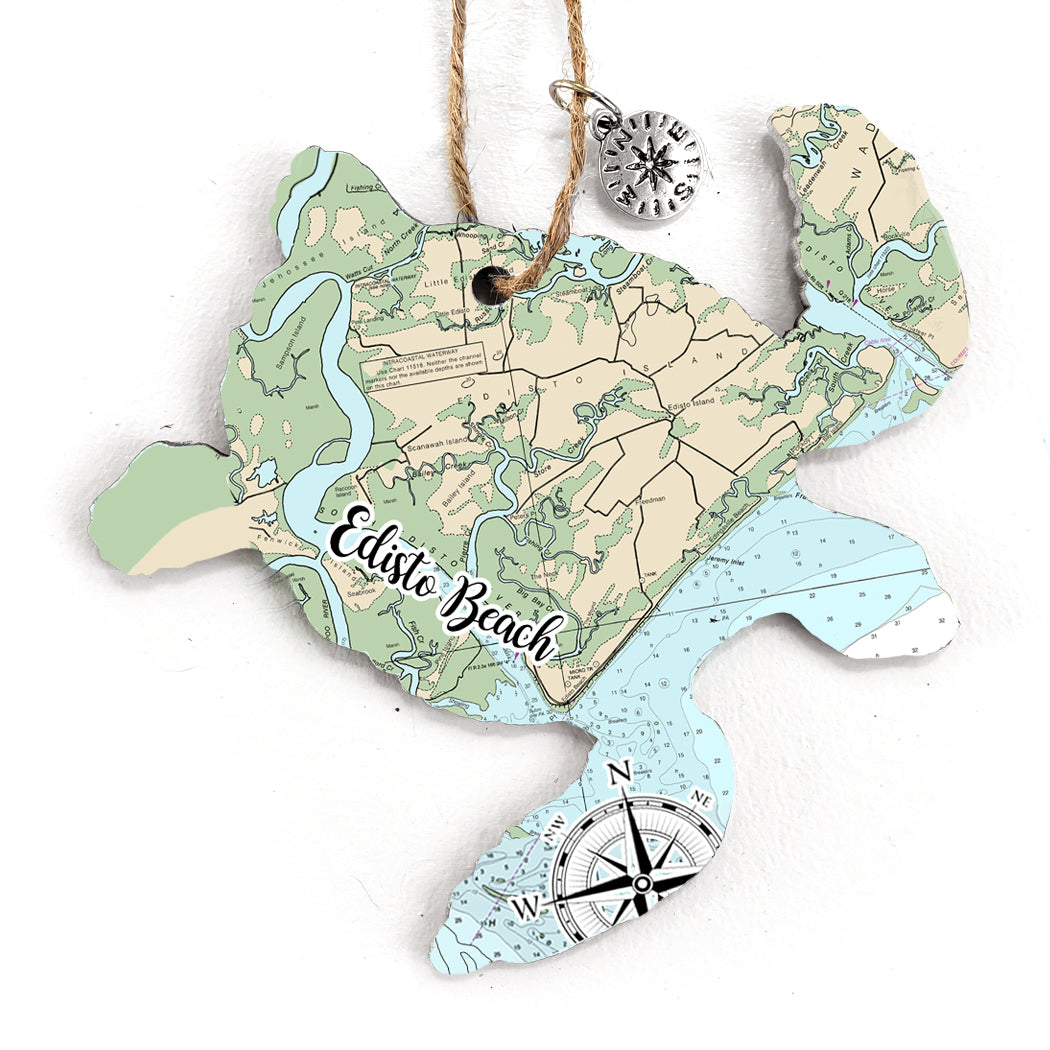 Edisto Beach, SC Sea Turtle Map Ornament – MapMom