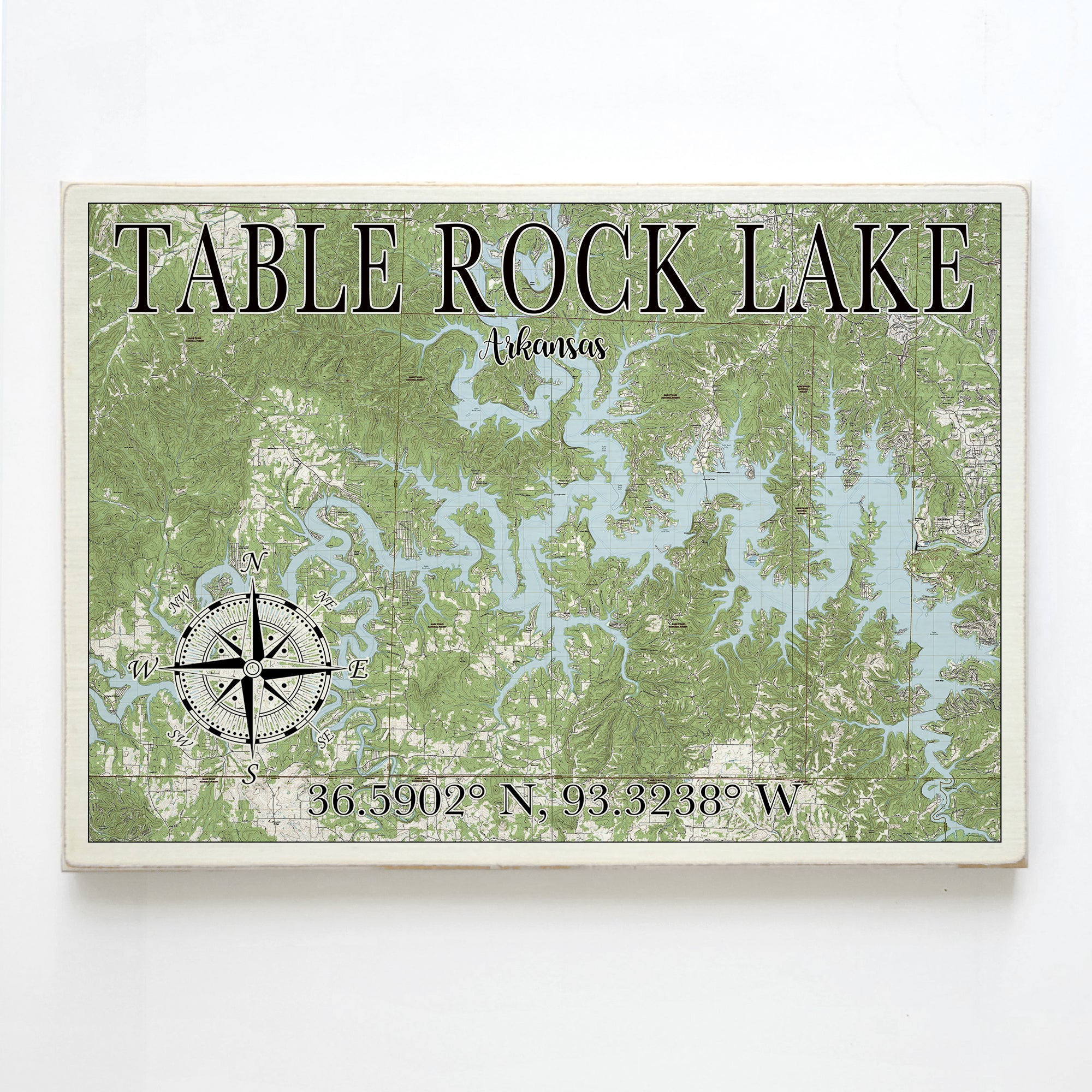 Table Rock Lake, AR Plank Map – MapMom