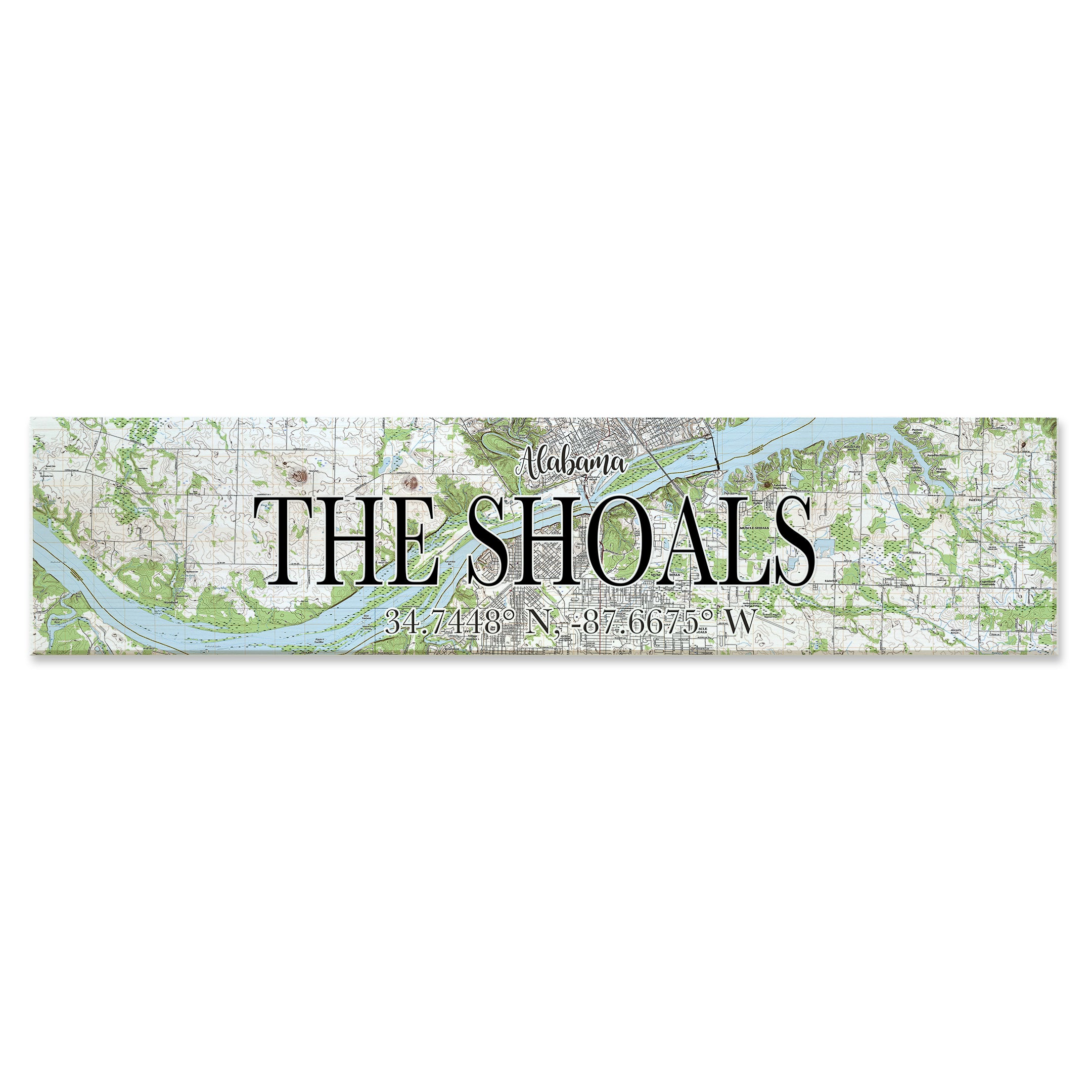 The Shoals, AL Coordinate Sign – MapMom