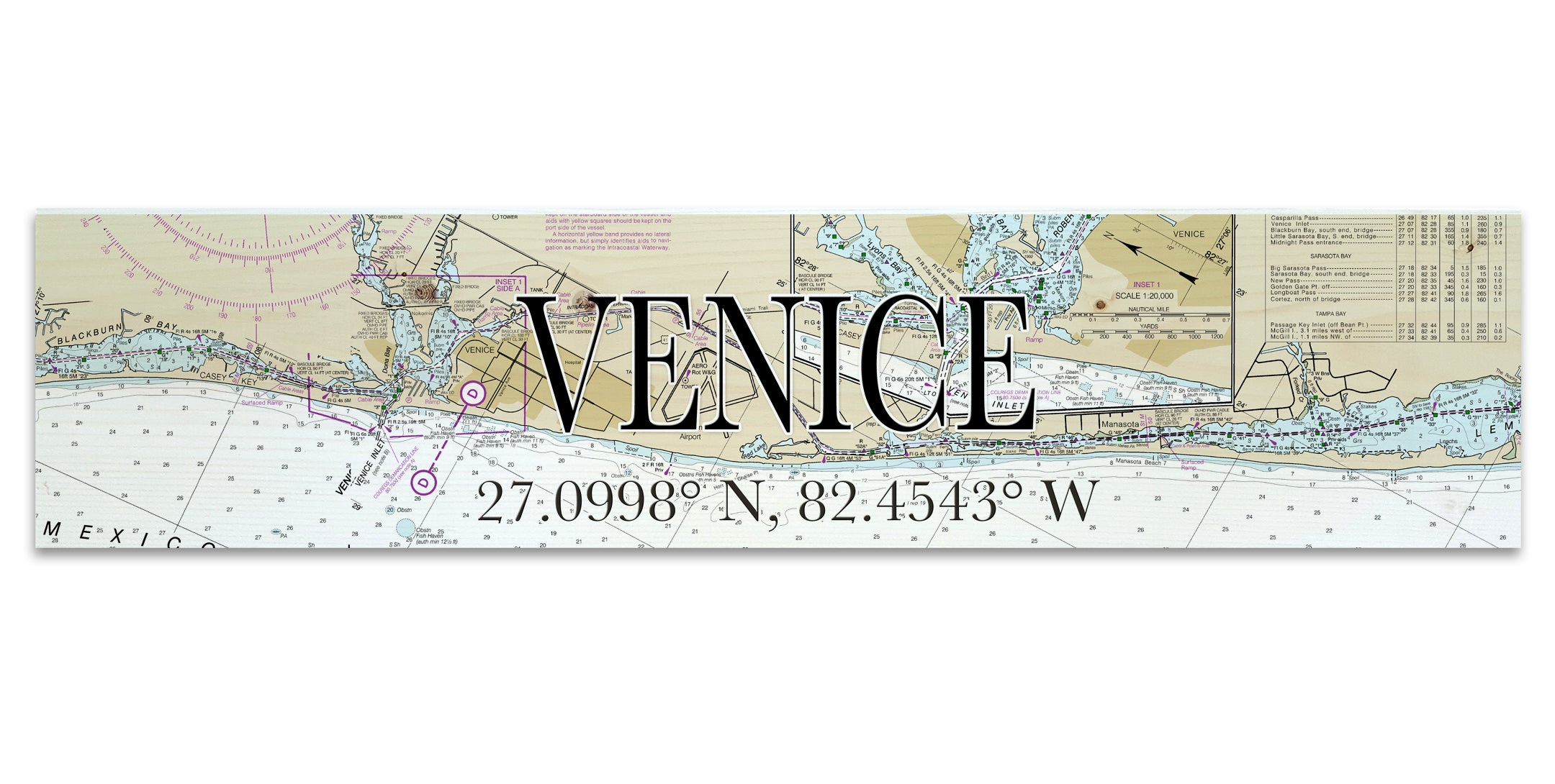 Venice, FL Coordinate Sign – MapMom