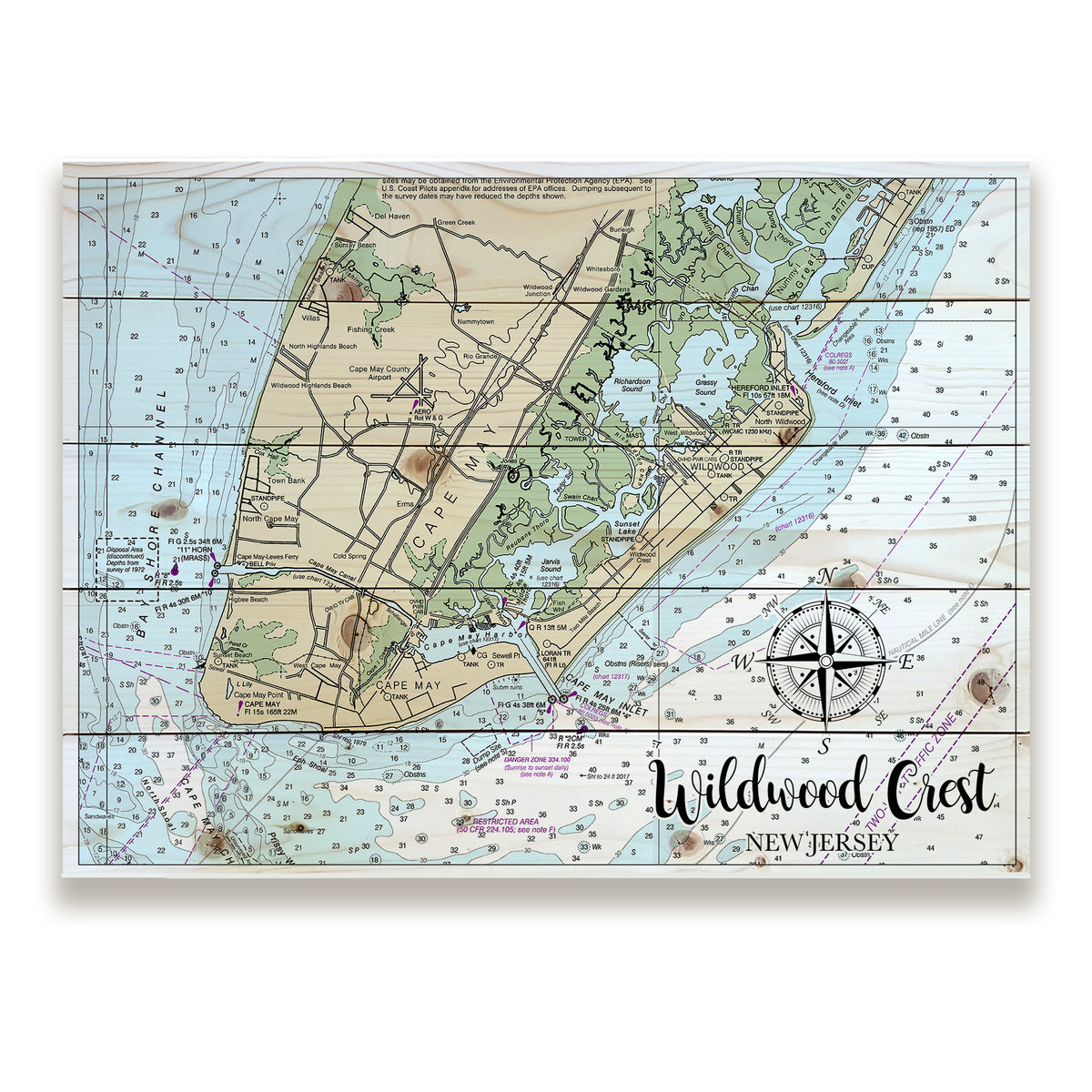 Wildwood Crest, NJ Pallet Map – MapMom